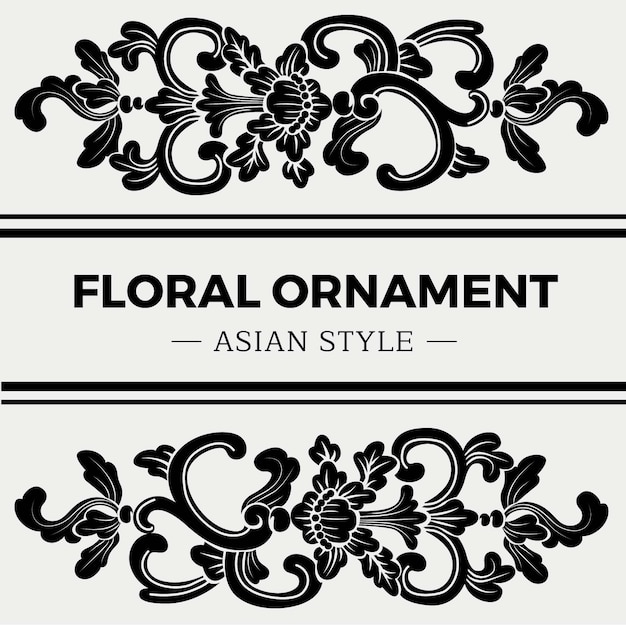 Elegant Asian-inspired Floral Motif with Intricate Flourishes | Jiffy ...