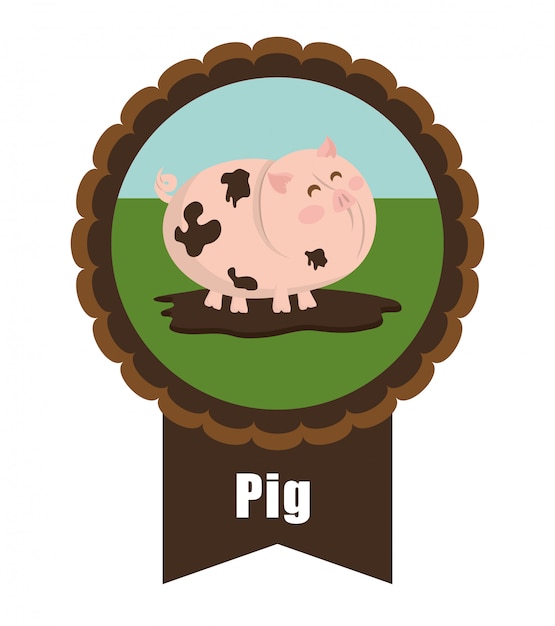 Charming Pig Emblem in Rustic Frame | Jiffy Designs