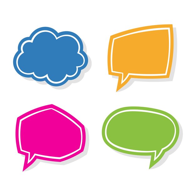 Vibrant Speech Bubble Collection with Playful Cloud Shapes | Jiffy Designs