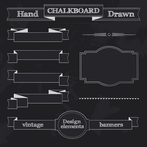 Vintage Chalkboard Design with Elegant Banners and Frames | Jiffy Designs