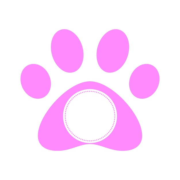 Vibrant Pink Paw Print with Circular Frame | Jiffy Designs