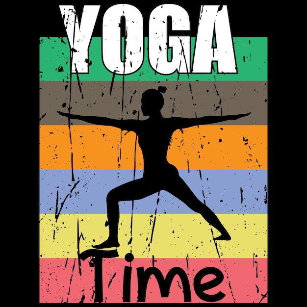 Vibrant Yoga Pose Silhouette Against Retro Striped Background | Jiffy ...