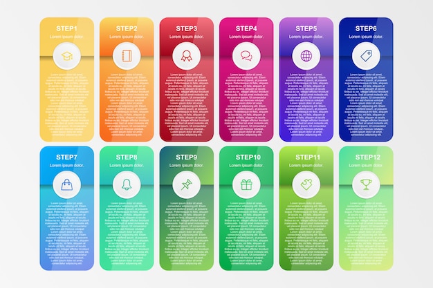 Vibrant Infographic Steps with Gradient Background and Icons | Jiffy ...