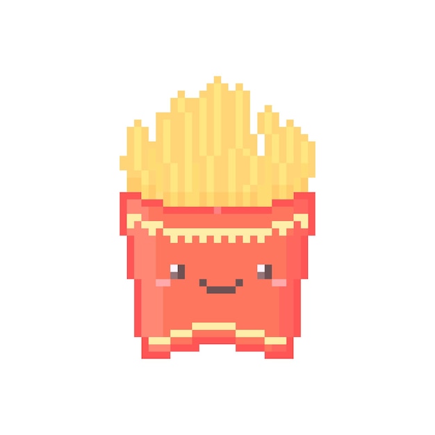 Adorable Pixel Art French Fry Character | Jiffy Designs