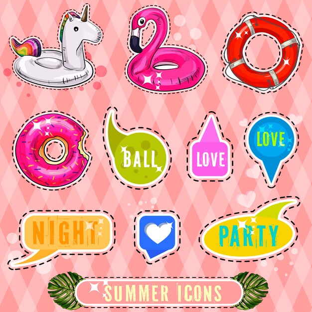 Vibrant Summer Icon Collection with Playful Inflatables and ...
