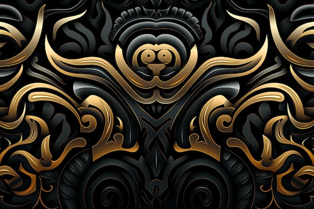 Ornate Baroque Patterns in Luxurious Black and Gold | Jiffy Designs