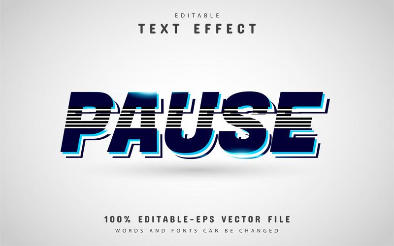 Modern Pause Text Effect | Jiffy Designs