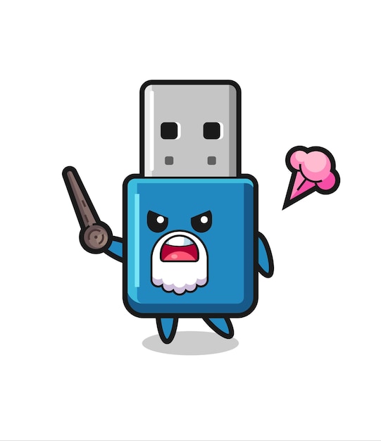 Adorable USB Mascot with Surprised Expression | Jiffy Designs