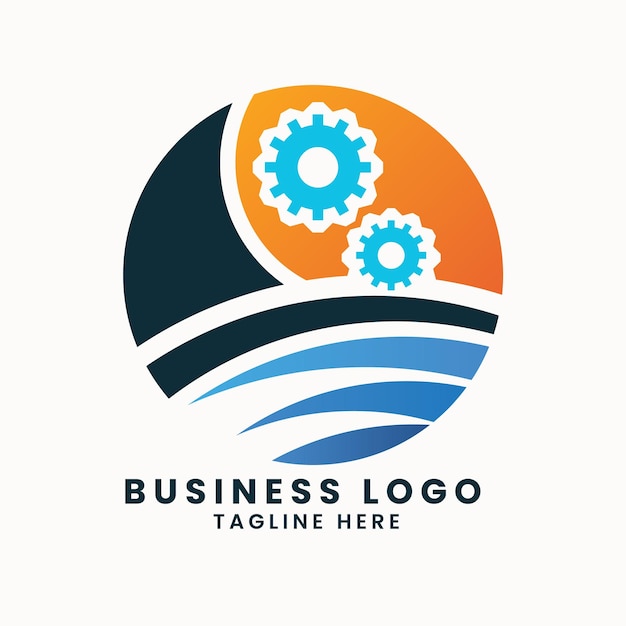 Gears and Waves: A Dynamic Business Logo Design | Jiffy Designs