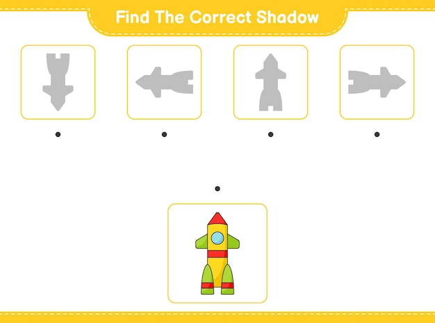 Identify the Matching Rocket Shadow in Find the Correct Shadow Game ...