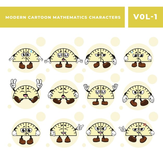 Charming Cartoon Mathematics Characters in Variety of Poses | Jiffy Designs