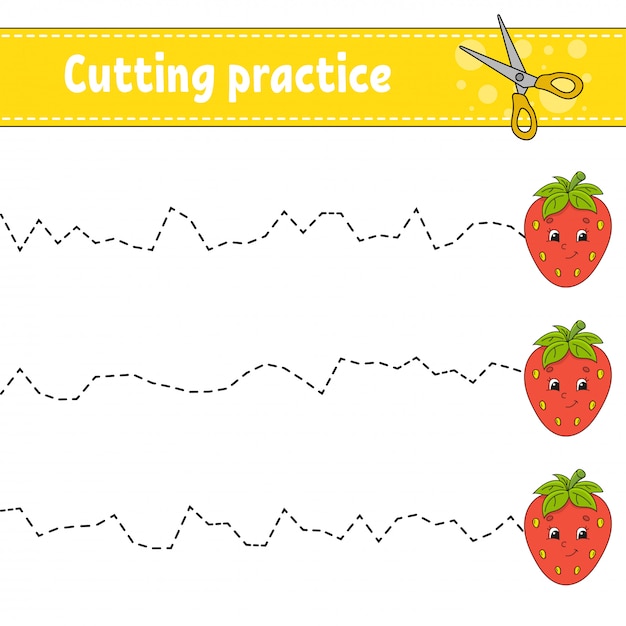 Vibrant Strawberry Cutting Practice for Young Learners | Jiffy Designs