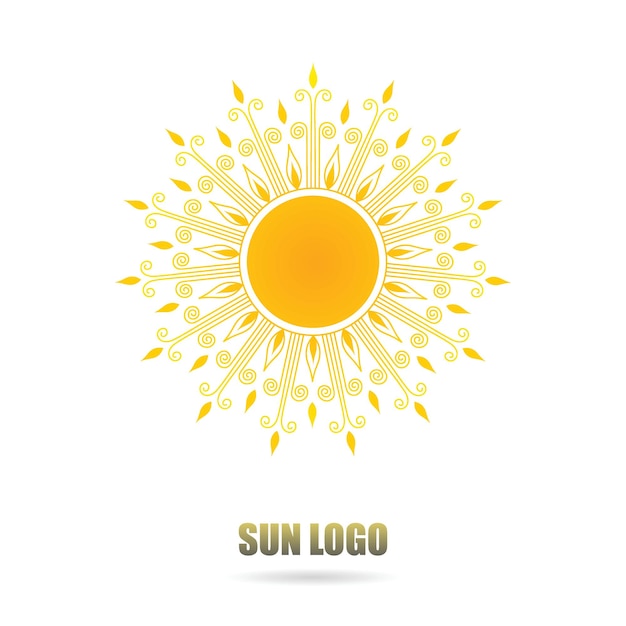 Radiant Golden Sun Logo with Stylized Ray Patterns | Jiffy Designs