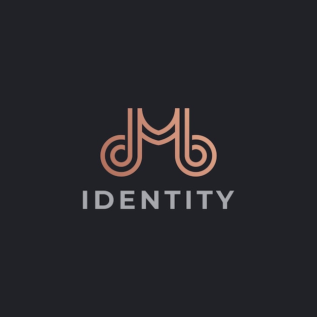 Elegant Interlocked Initials Logo in Copper Tones | Jiffy Designs