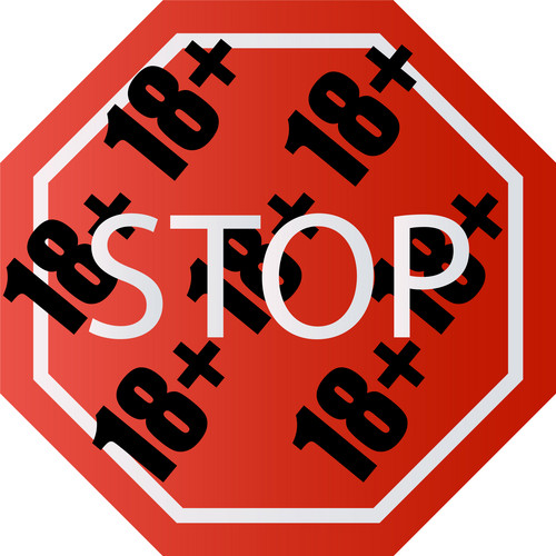 Under 18 Years Old Prohibitory Stop Sign For Adults Only Number ...