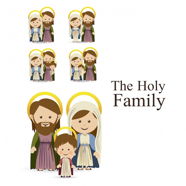 Charming Depiction of the Holy Family in Vibrant Illustration | Jiffy ...