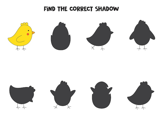 Find the Correct Shadow: Chick Silhouette Matching Game | Jiffy Designs
