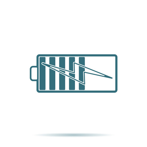 Blue Battery Icon Vector. Flat Energy Symbol Isolated On White ...
