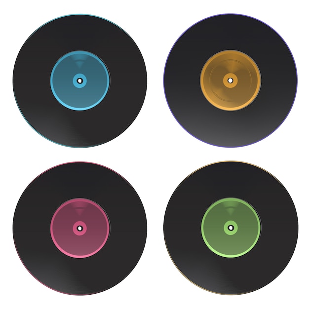 Vibrant Vinyl Records in Retro Color Palette | Jiffy Designs