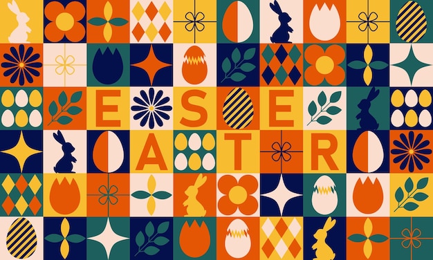 Vibrant Easter Mosaic: Diverse Symbols and Patterns | Jiffy Designs