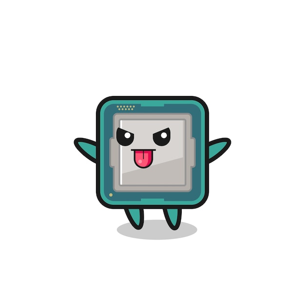 Cute and Playful Cartoon Computer Processor Mascot | Jiffy Designs