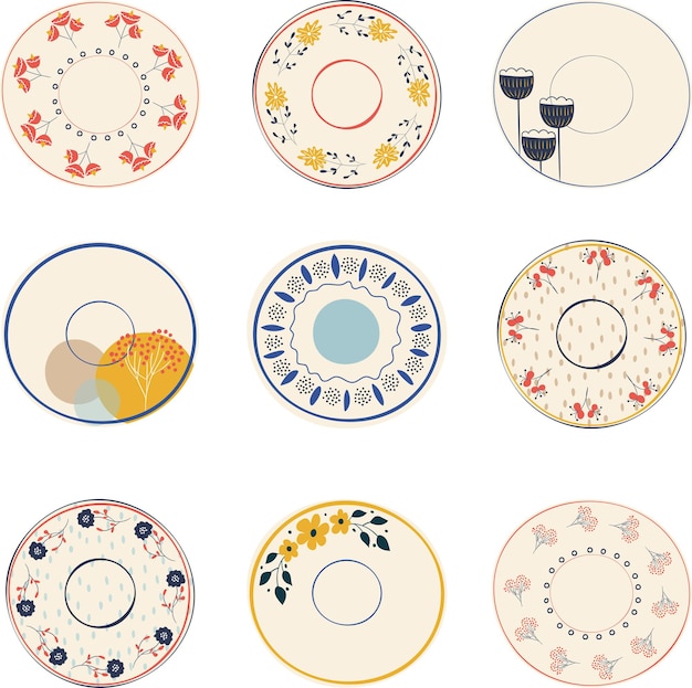 Charming Floral and Geometric Plate Designs with Vibrant Patterns ...