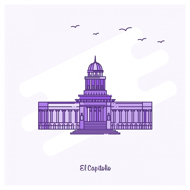 Elegant Purple Capitol Building with Soaring Seagulls | Jiffy Designs
