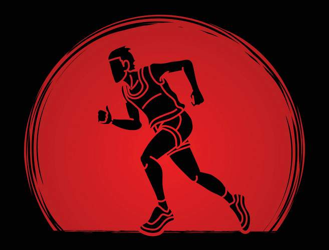 Marathon Runner A Man Running Action Jogging Sport Graphic Vector ...