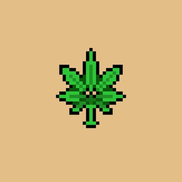 Vibrant Pixel Art Marijuana Leaf | Jiffy Designs