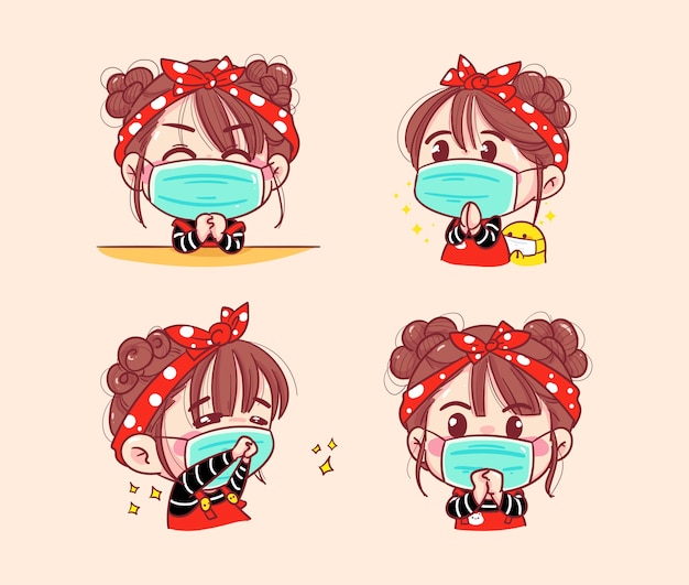 Vibrant Collection of Adorable Masked Anime-Style Characters | Jiffy ...