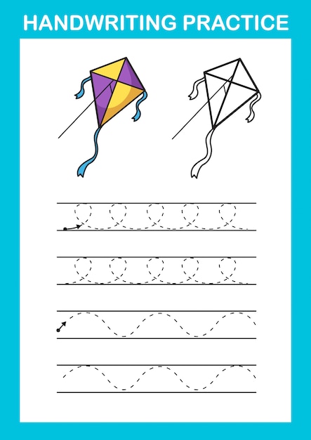 Vibrant Kite Handwriting Practice for Children | Jiffy Designs