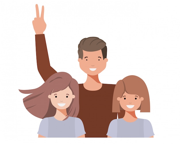 Joyful Family Celebrating with Peace Sign | Jiffy Designs