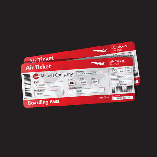 Vector Illustration Of Airline Boarding Pass Tickets | Jiffy Designs