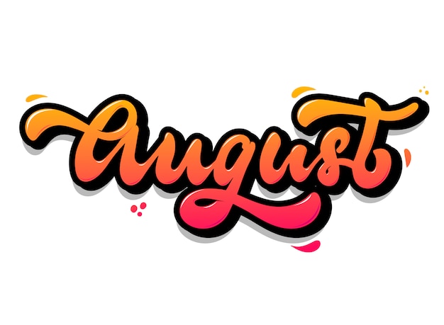 Vibrant August Lettering with Playful Accents | Jiffy Designs