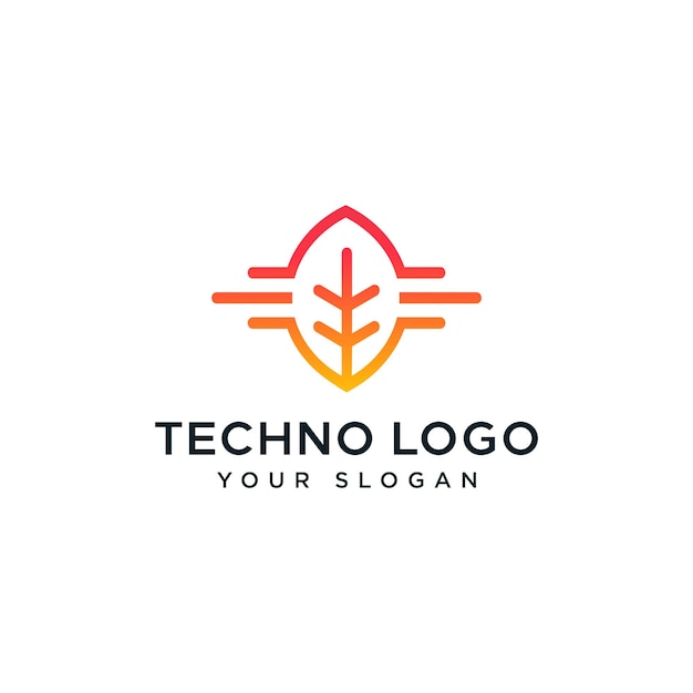 Vibrant Techno Symbol: Sleek Leaf-Inspired Design | Jiffy Designs