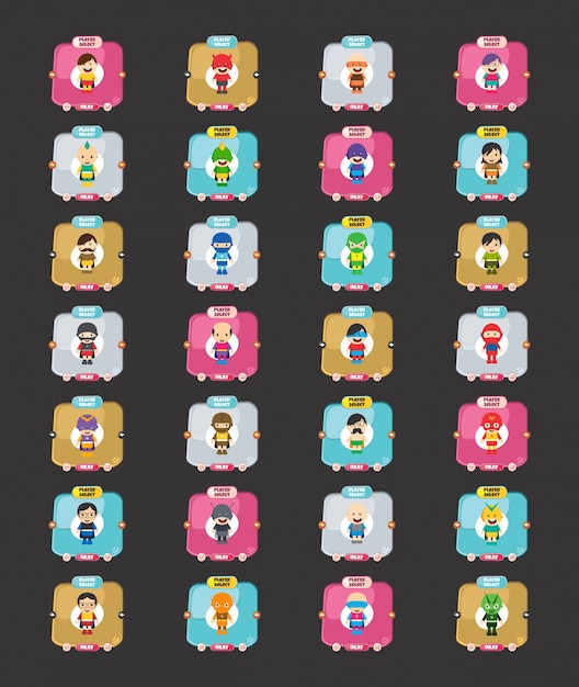 Vibrant Collection of Diverse Cartoon Characters on Colorful Frames ...