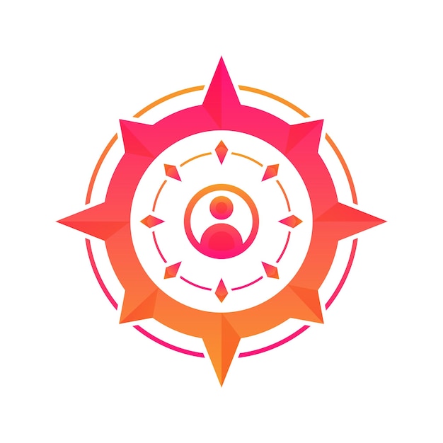 Vibrant Compass-Inspired Graphic Design with Human Icon | Jiffy Designs