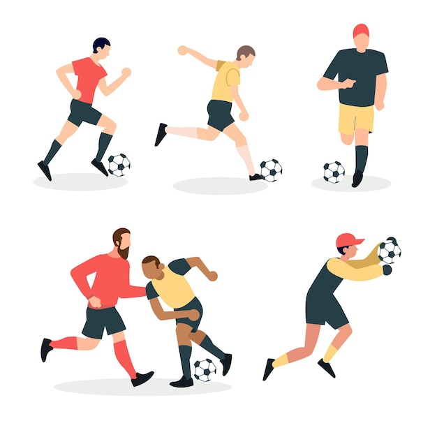 Diverse Collection of Soccer Players in Action Poses | Jiffy Designs