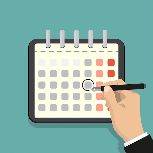 Hand Marking Dates on a Calendar Illustration | Jiffy Designs