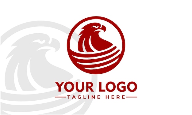Majestic Eagle Emblem with Flowing Wave Design | Jiffy Designs