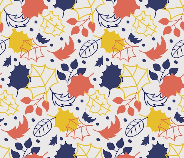 Vibrant Autumn Foliage Motif with Whimsical Floral Elements | Jiffy Designs
