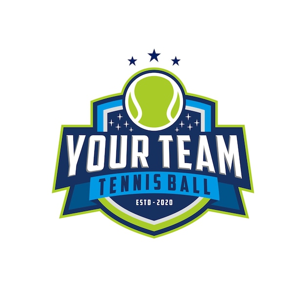 Vibrant Tennis Team Logo with Iconic Ball and Skyline | Jiffy Designs