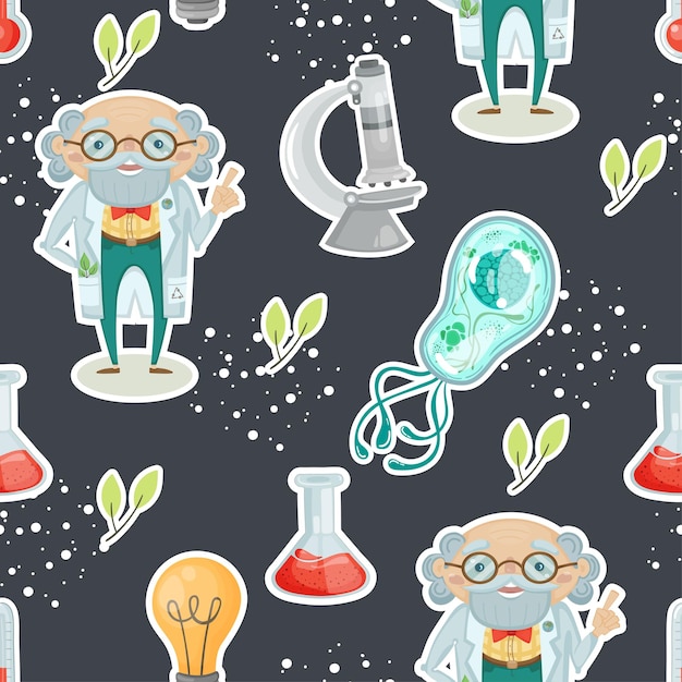 Whimsical Science Lab Sticker Collection with Quirky Characters | Jiffy ...