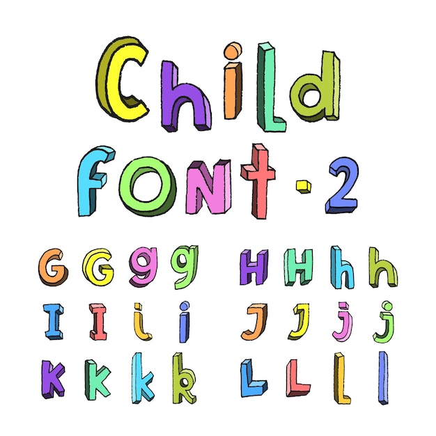 Vibrant and Playful Alphabet: Whimsical Child Font 2 | Jiffy Designs