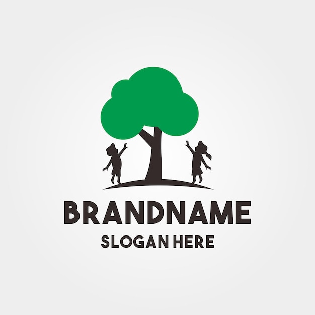 Thriving Tree with Silhouetted People Logo Design | Jiffy Designs