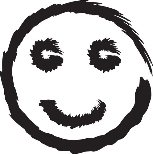 Smile Face Grunge Icon Symbol Emoji. Textured Line. Black Smile. Vector ...