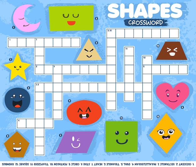 Adorable Geometric Shapes Crossword Puzzle Collection | Jiffy Designs