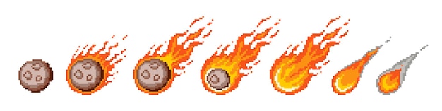 Animated Sequence of Fiery Meteors Falling from the Sky | Jiffy Designs