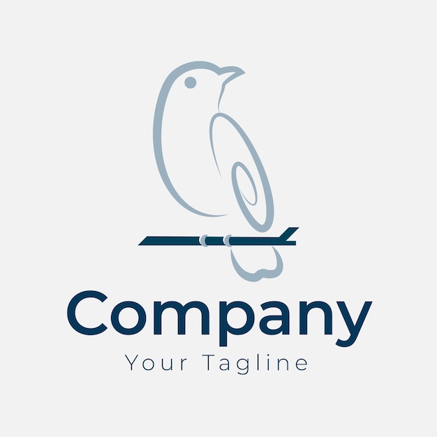 Elegant Minimalist Bird Logo with Stylish Company Tagline | Jiffy Designs