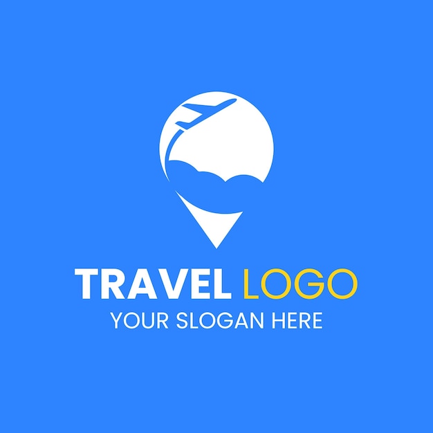 Minimalist Travel Logo with Airplane and Globe Emblem | Jiffy Designs